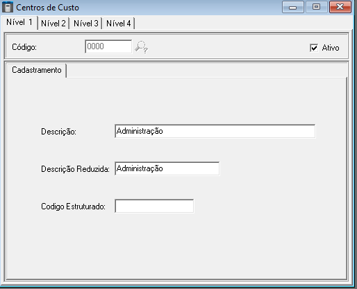 Como Cadastrar Centro de Custo – Metadados
